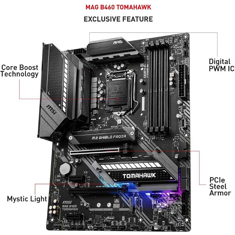 mainboard msi mag b460 tomahawk sk1200